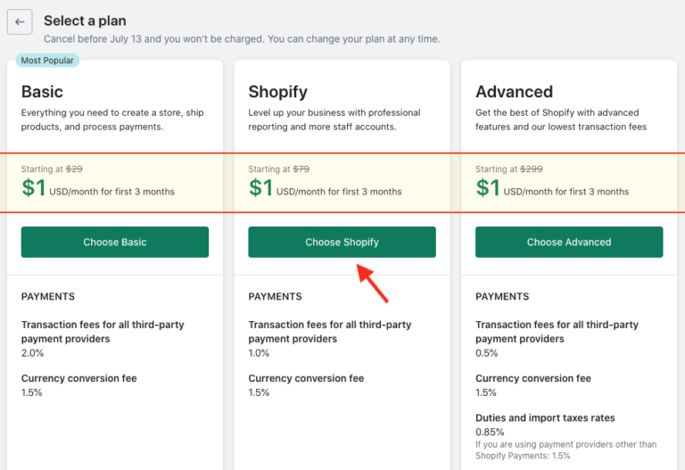 Shopify 3 Months for $1 — How to Get This Offer (2023)